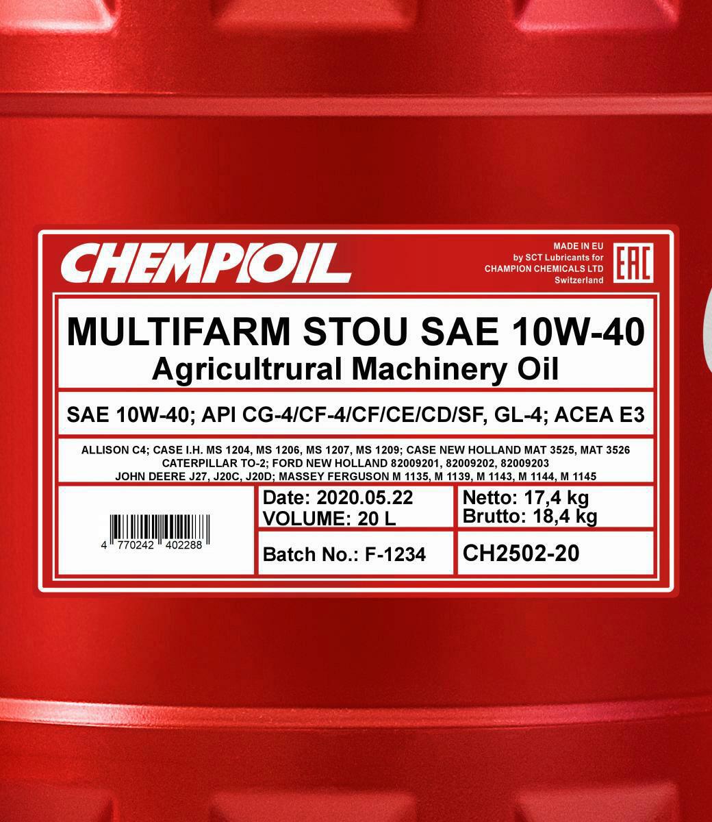 20L Chempioil Multifarm STOU 10W-40 WW1800134 kaufen